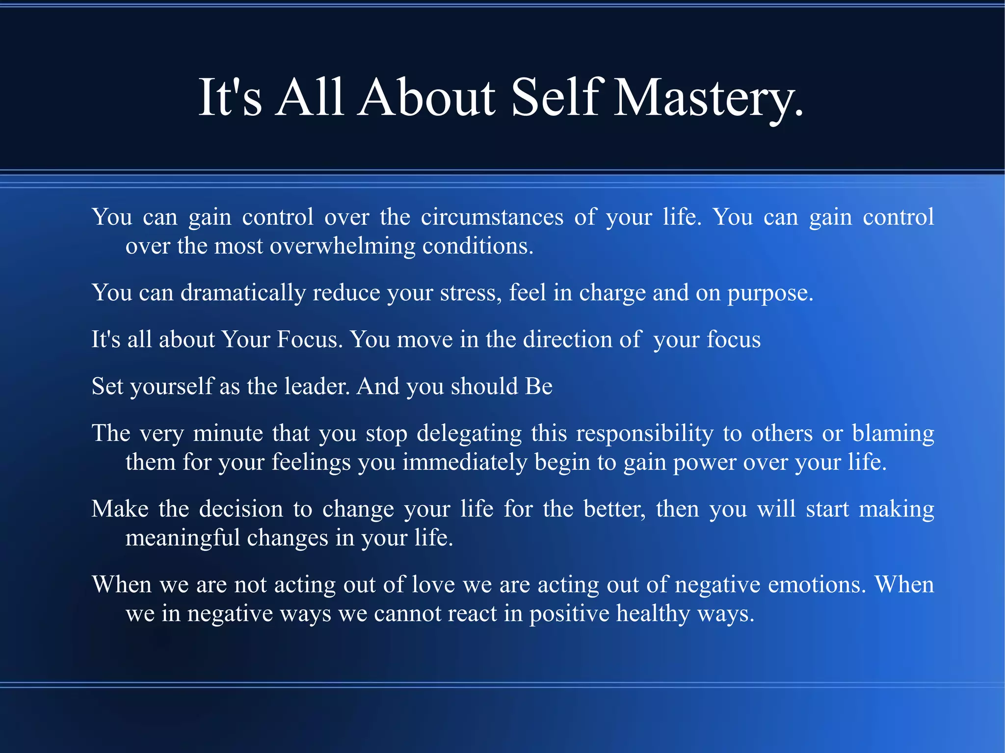 Self Mastery | PPT