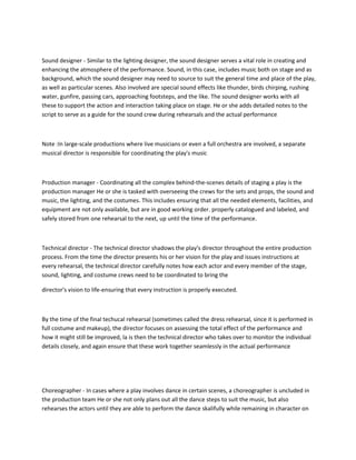 Director and stage production explanation | DOCX