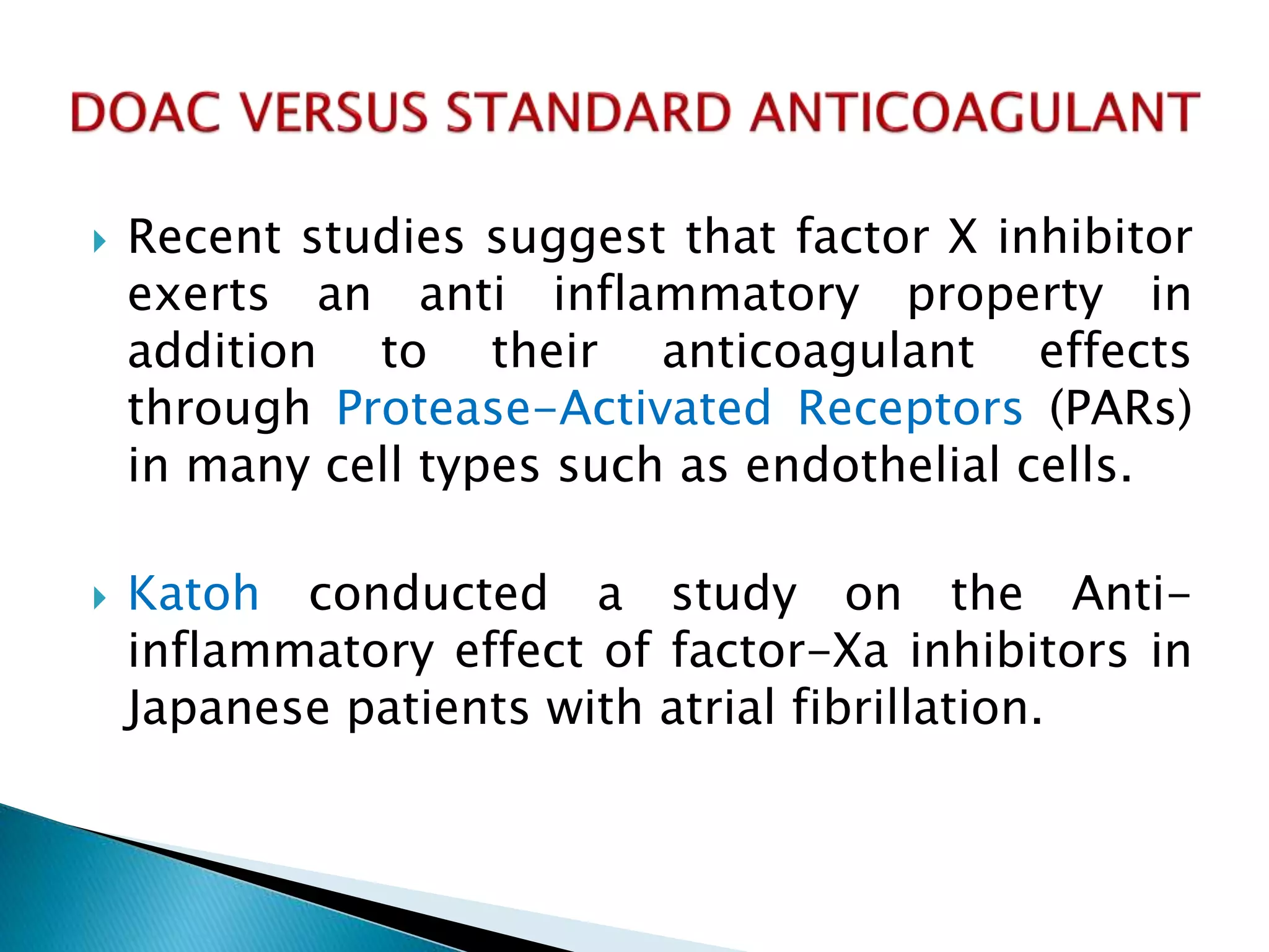 Direct oral anticoagulant | PPTX
