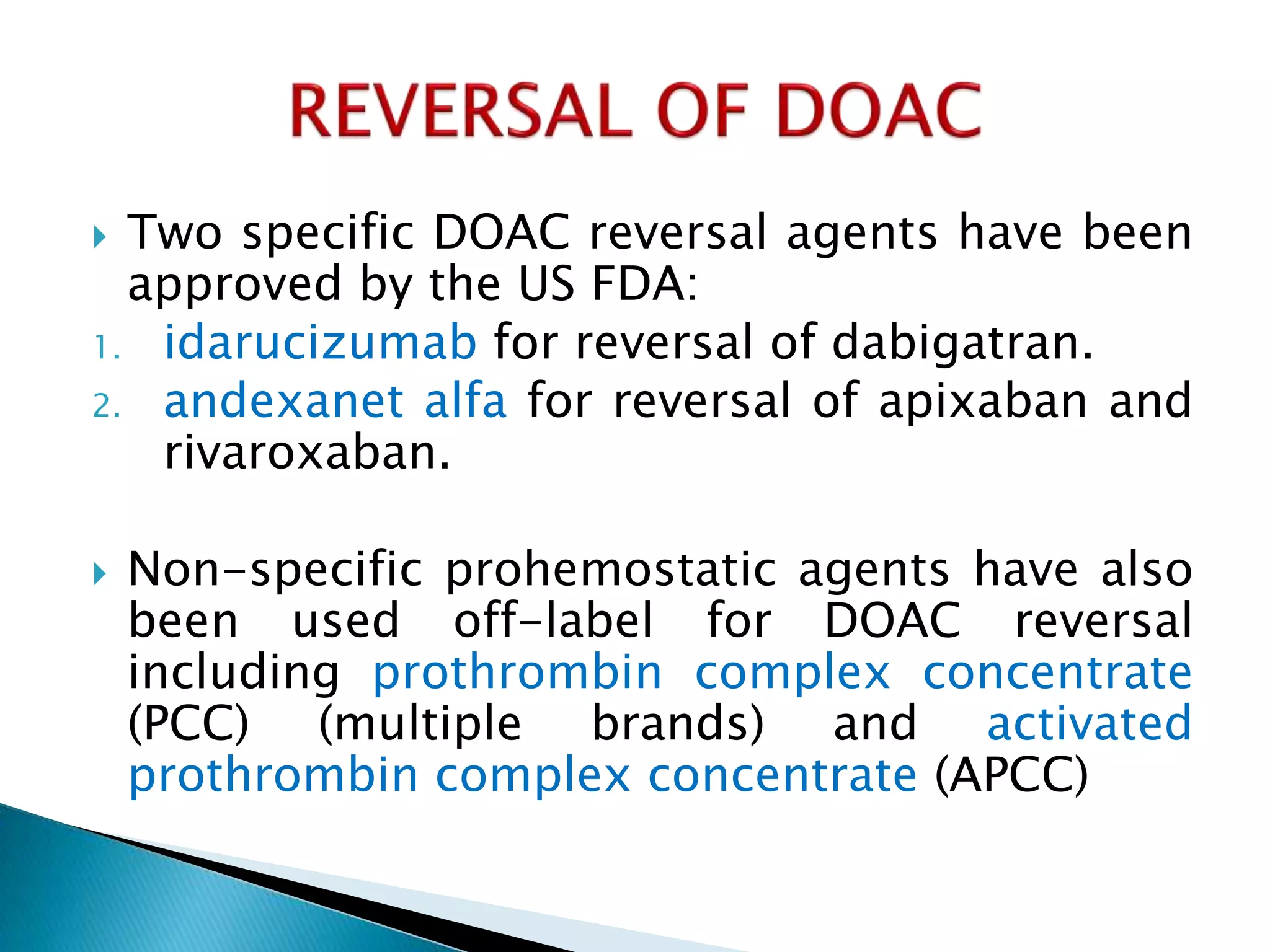Direct oral anticoagulant | PPTX