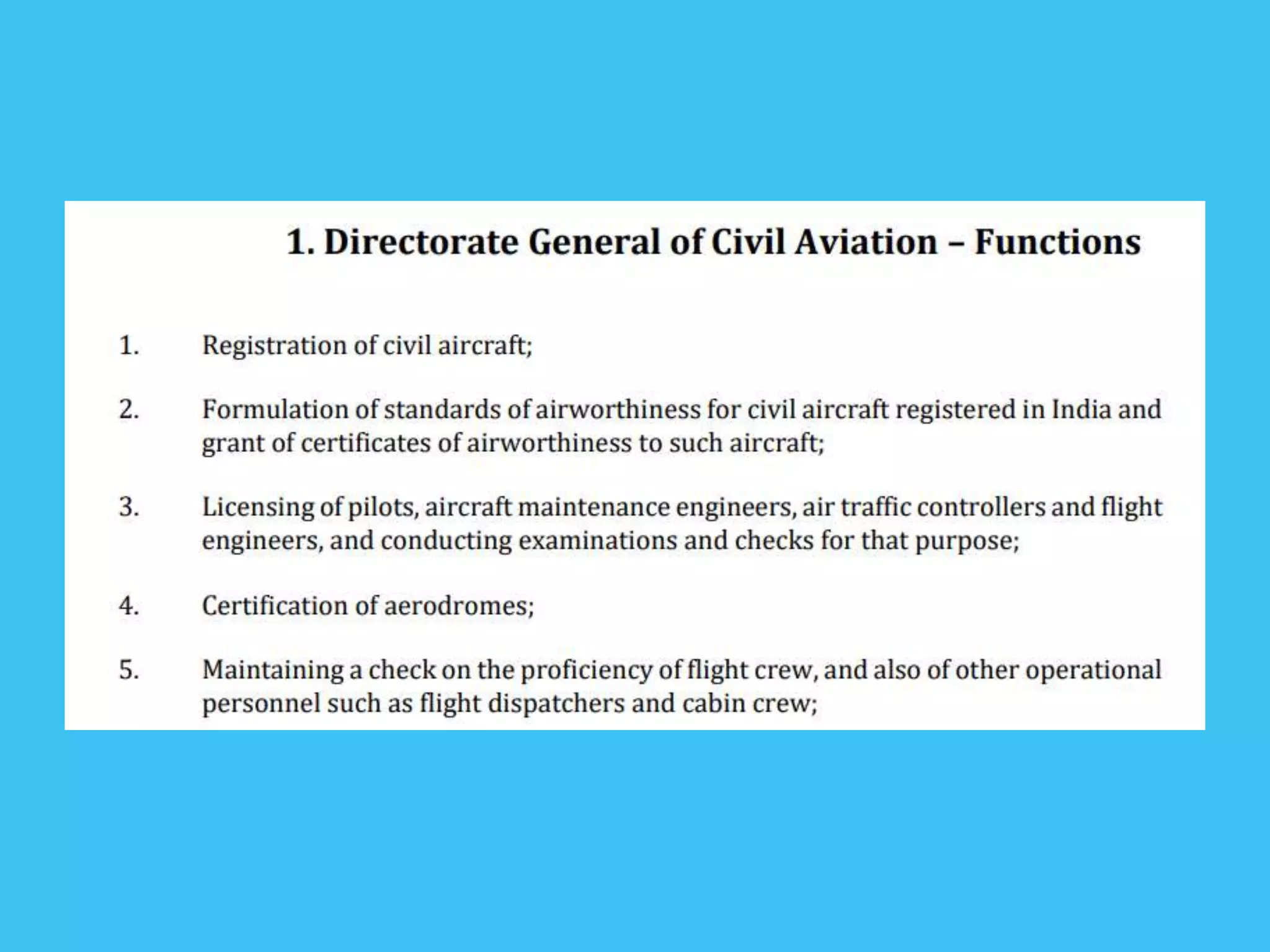 Directorate general of civil aviation (DGCA) | PPTX