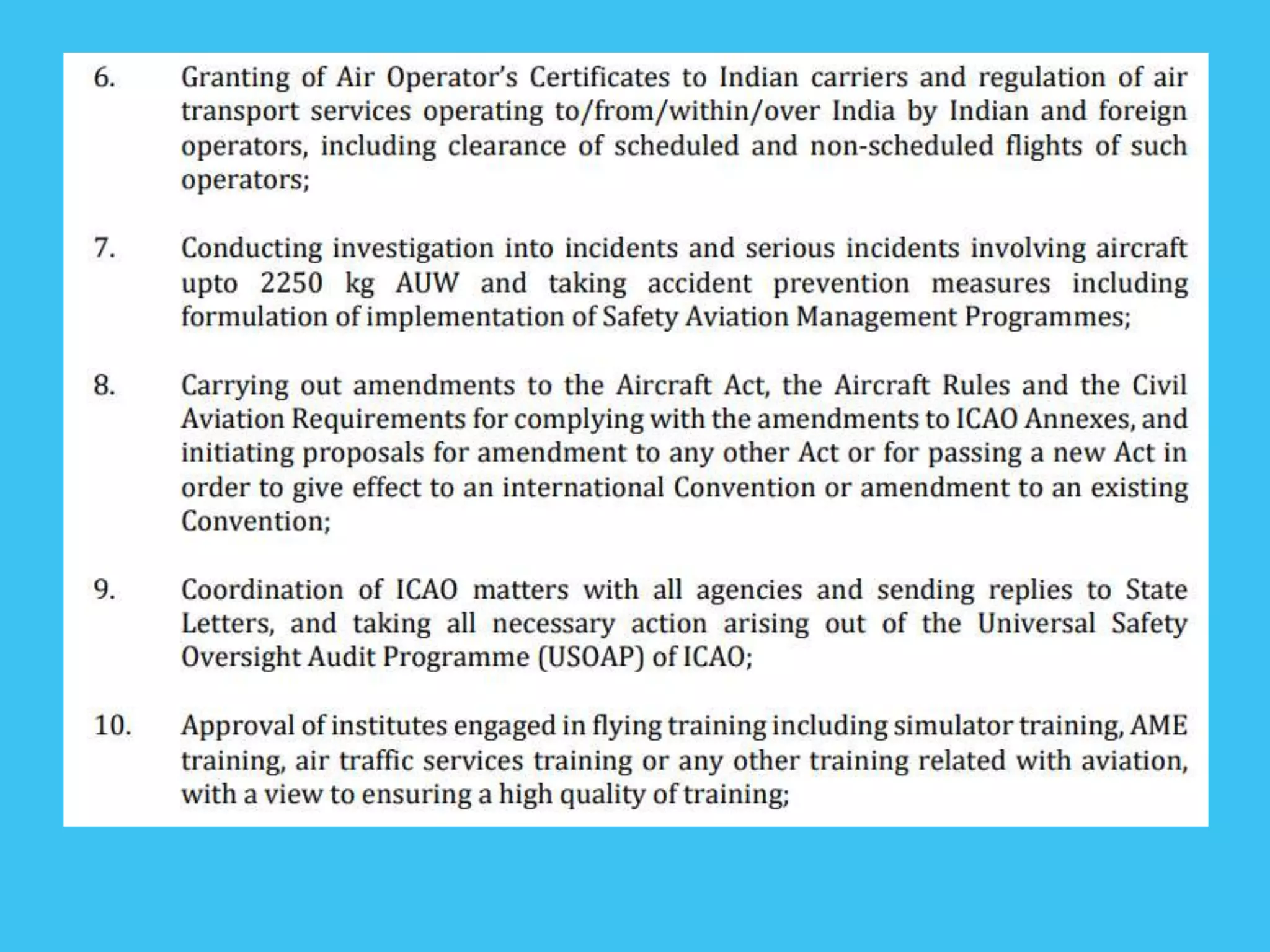 Directorate general of civil aviation (DGCA) | PPTX