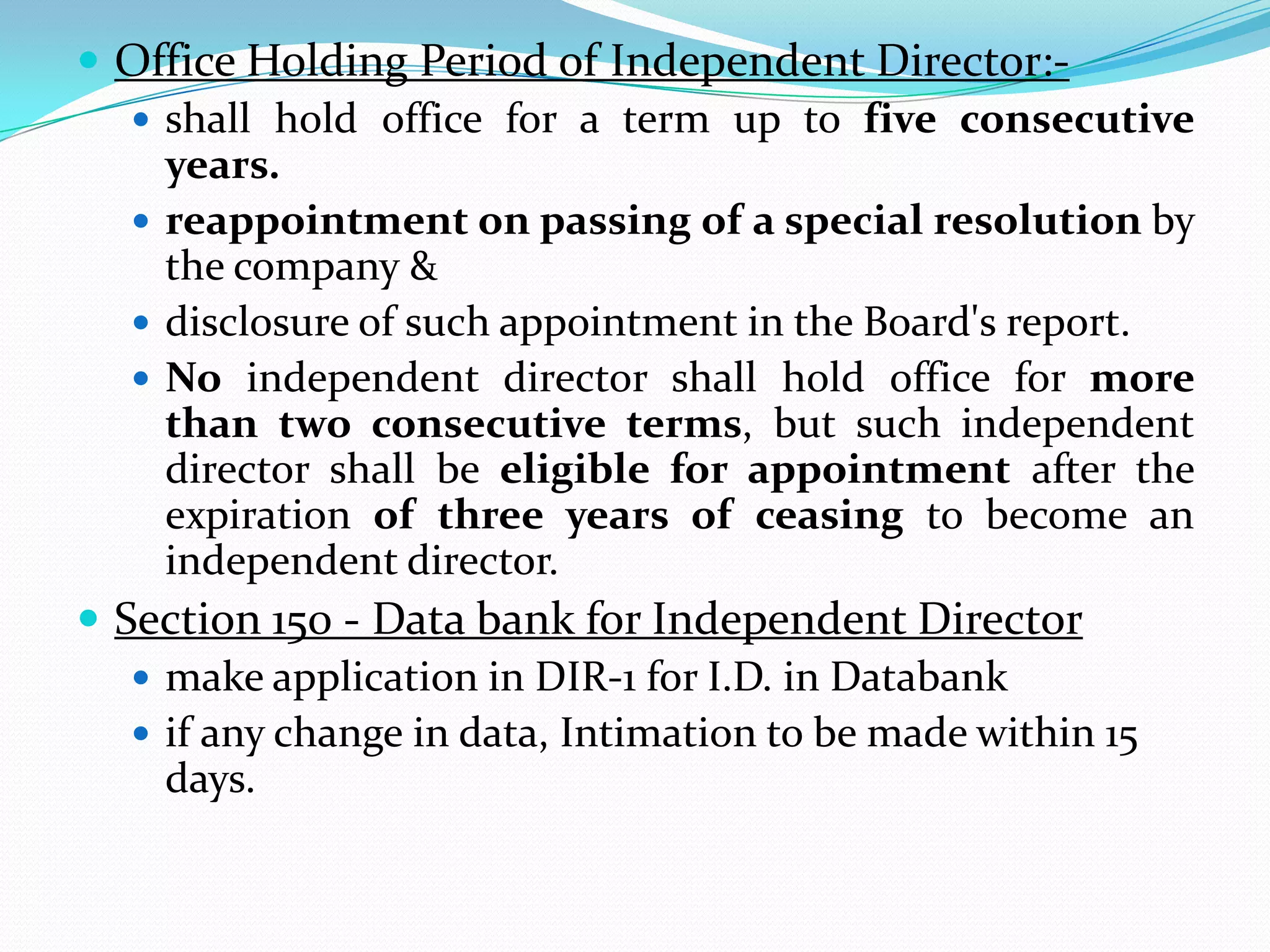 Director companies act 2013 | PPSX