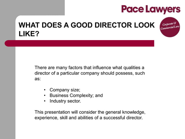 Director competencies presentation 27.1.17