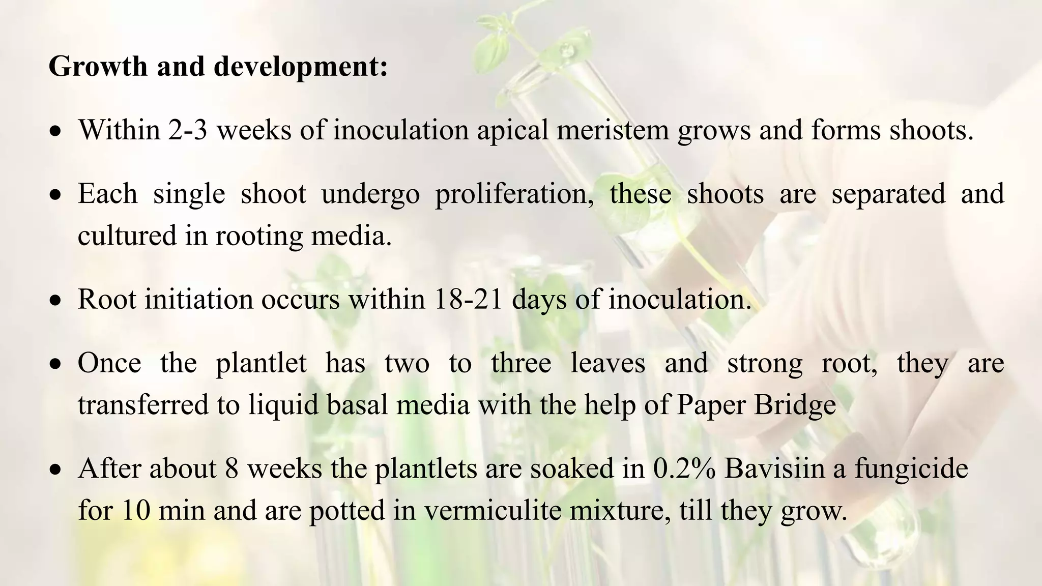 Direct organogenesis, embryogenesis, micro grafting, meristem culture ...