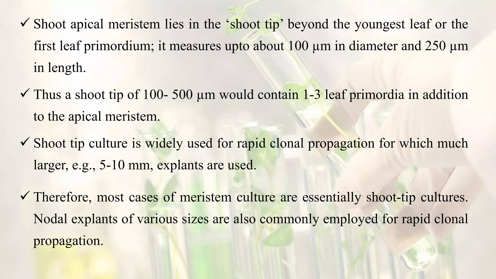 Direct organogenesis, embryogenesis, micro grafting, meristem culture ...