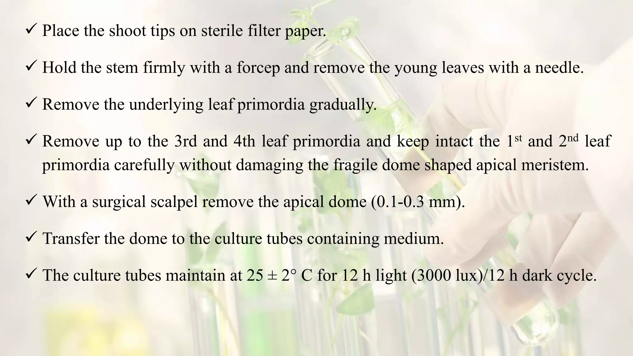Direct organogenesis, embryogenesis, micro grafting, meristem culture ...