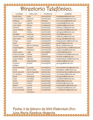 Directorio Telefonico | PDF