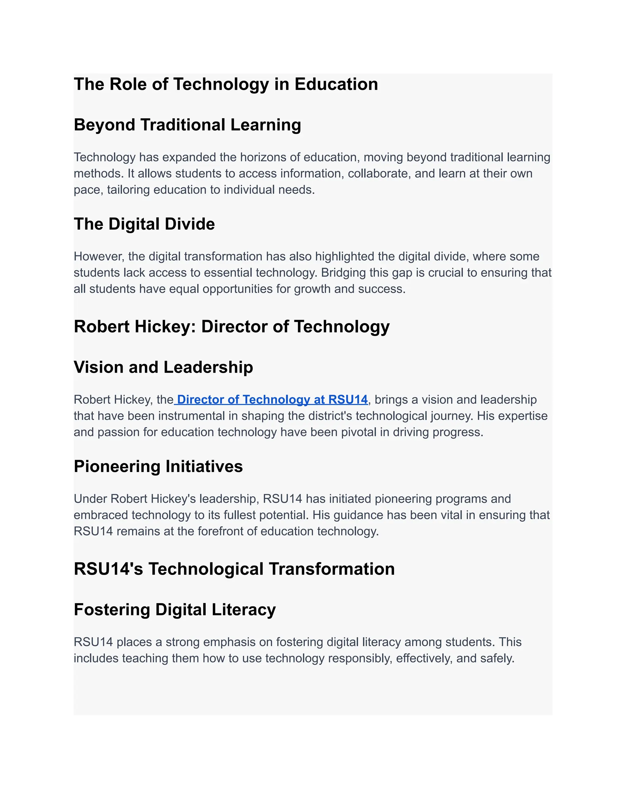 Role of Technology in Modern Education | PDF