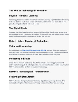 Role of Technology in Modern Education | PDF