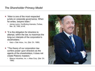 Director versus Shareholder Primacy in New Zealand Company Law as ...