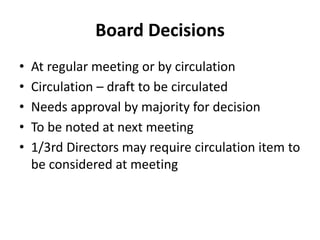 Directors company act law | PPT