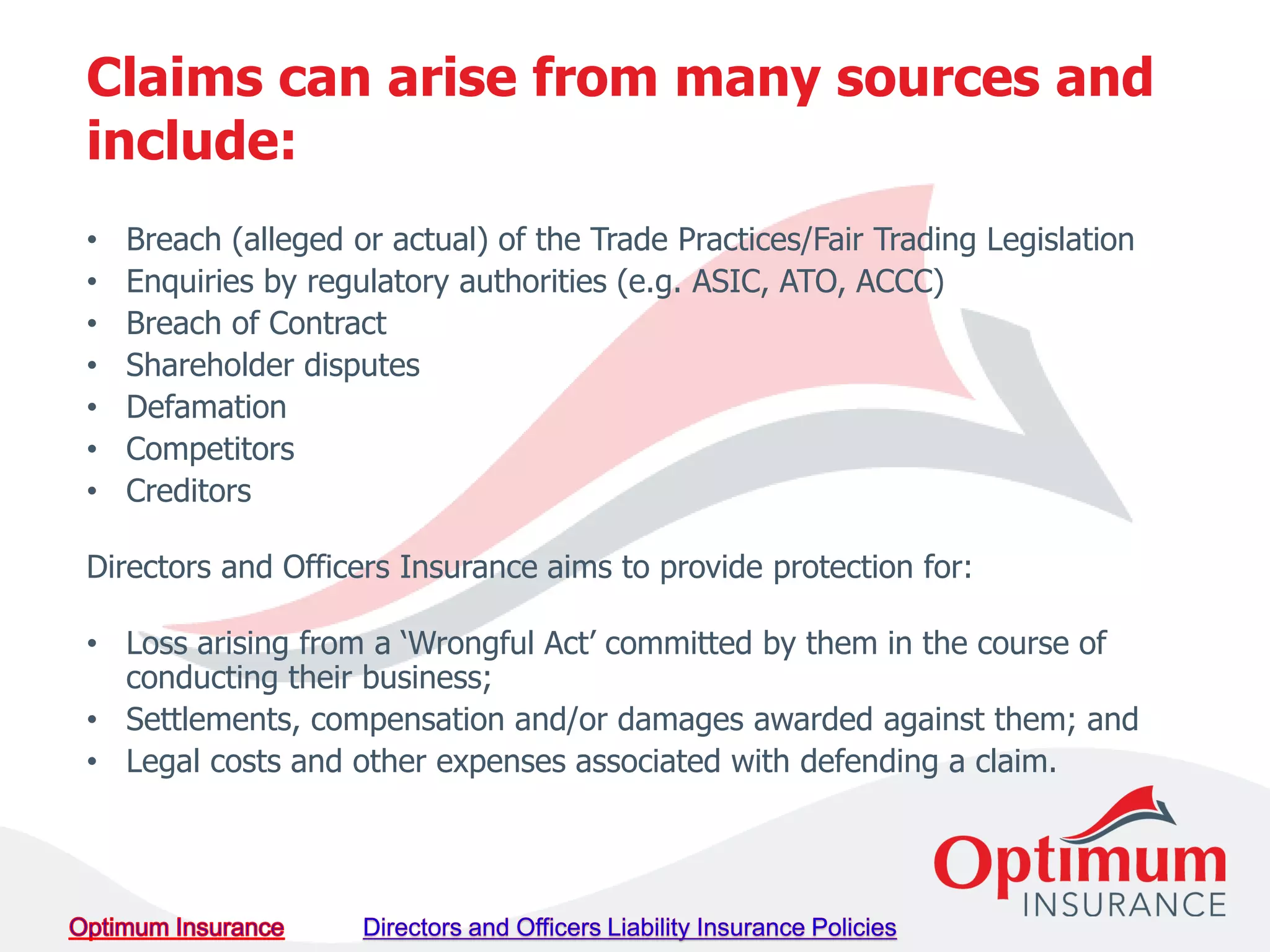 Directors and officers liability insurance policies | PDF