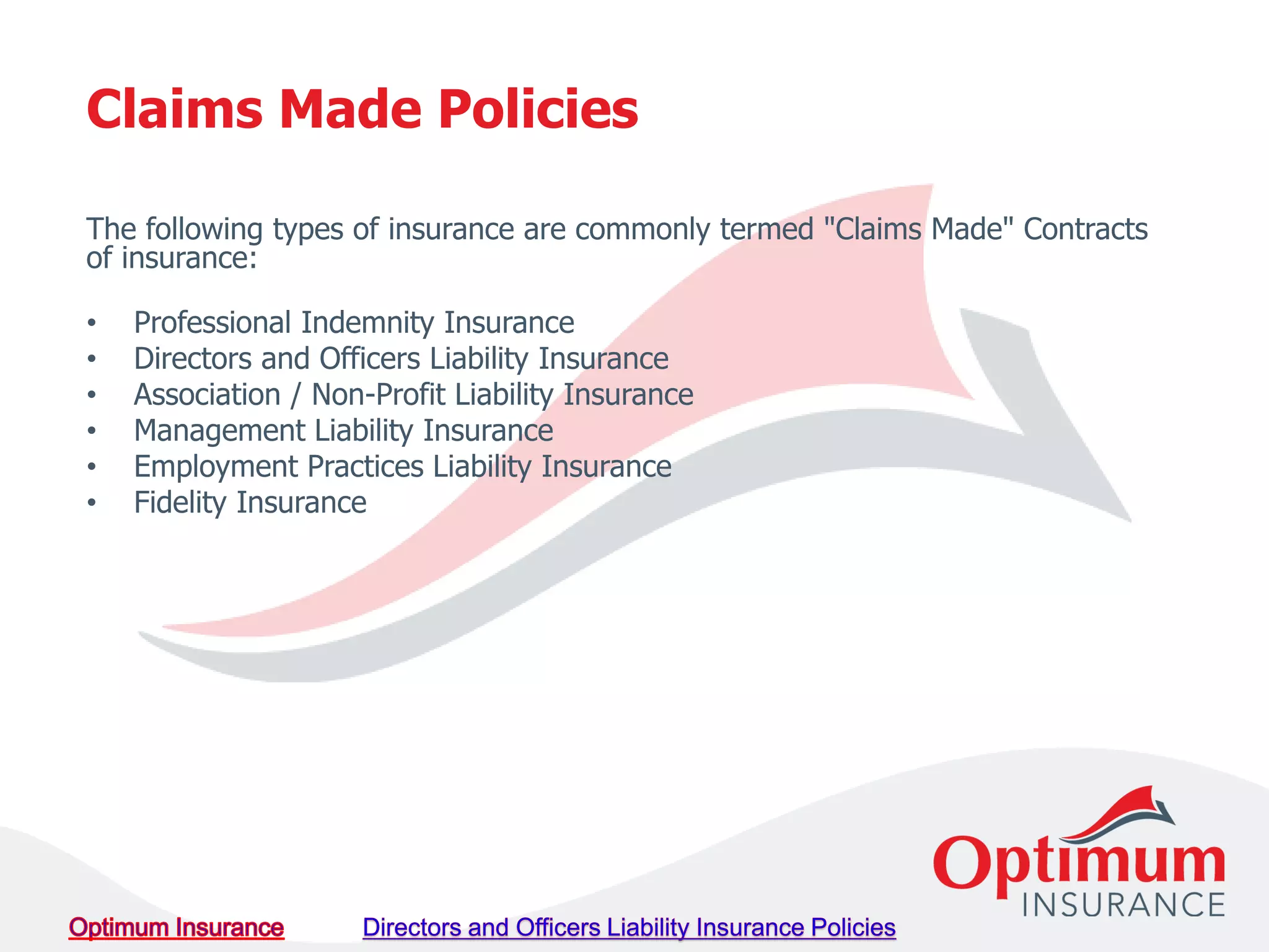 Directors and officers liability insurance policies | PDF