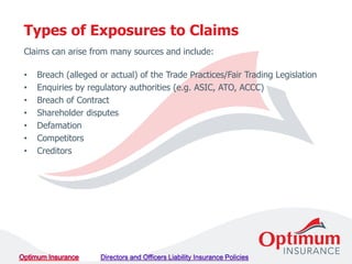 Directors and officers liability insurance policies | PDF