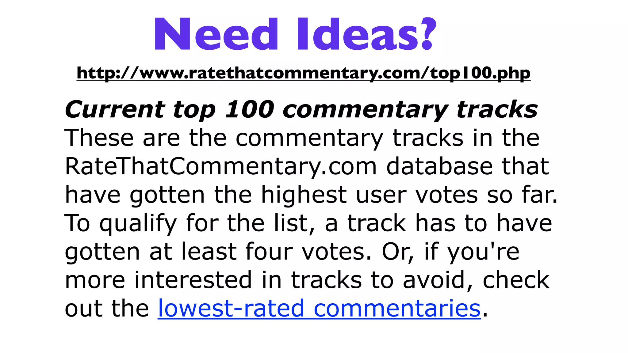 Director's Commentary Lesson Plan | KEY