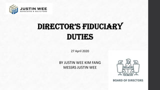 Directors Fiduciary Duties | PPT