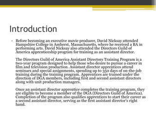 Directors Guild of America's Assistant Directors Training Program ...