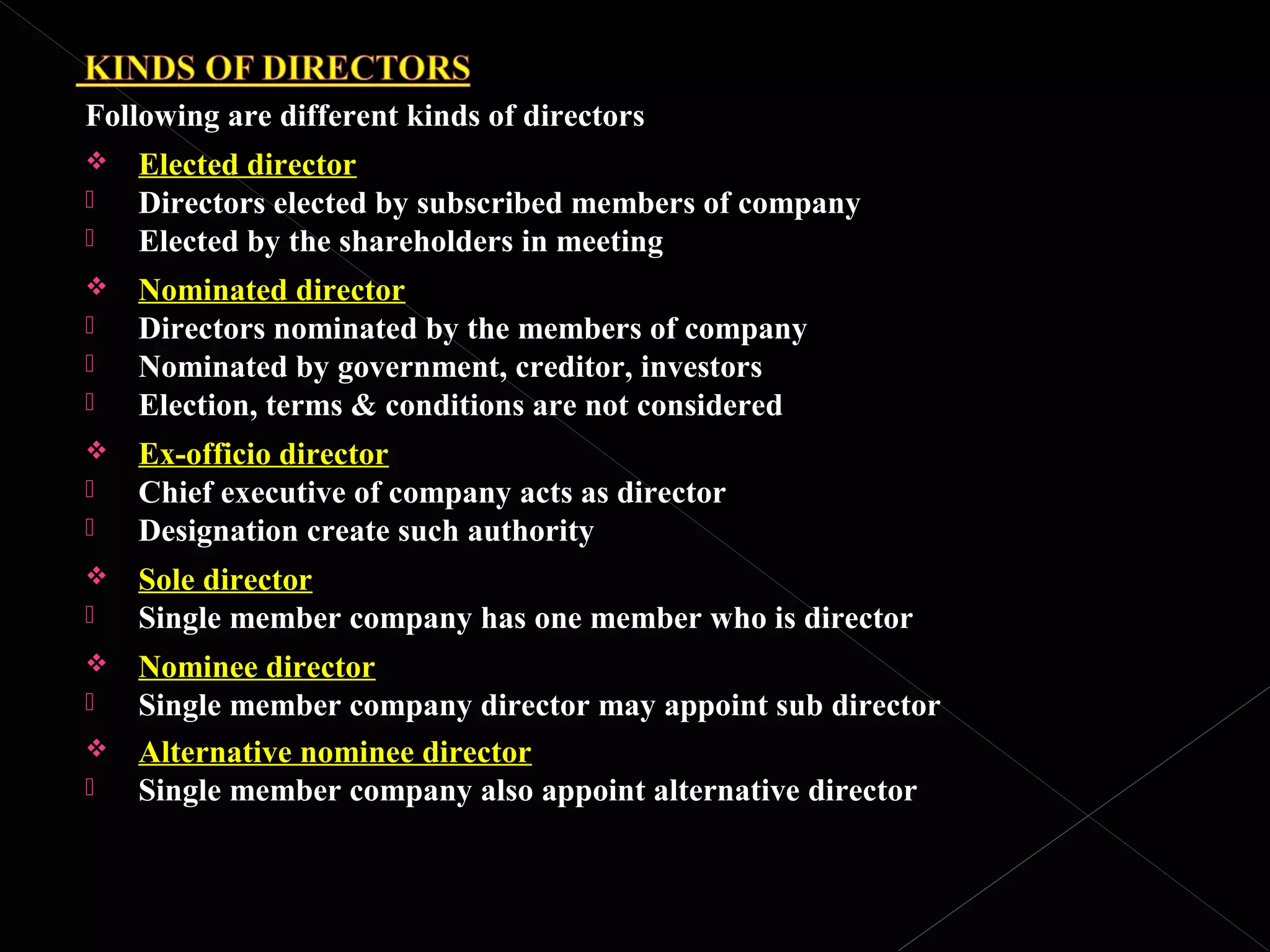 Directors of company | PPT