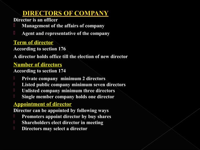 Directors of company | PPT
