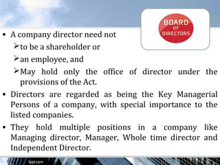 Directors responsiblity under companies act 2013 | PPT