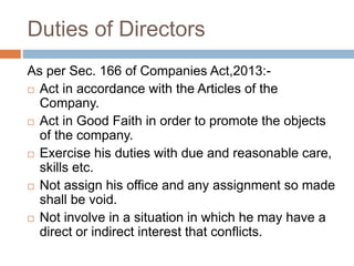 Directors duties, appointment and its type | PPTX