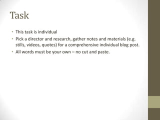 Director study powerpoint | PPTX