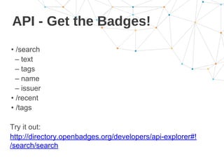 Open Badge Directory [Cycle 1] | PDF