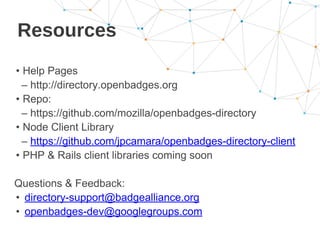 Open Badge Directory [Cycle 1] | PPT