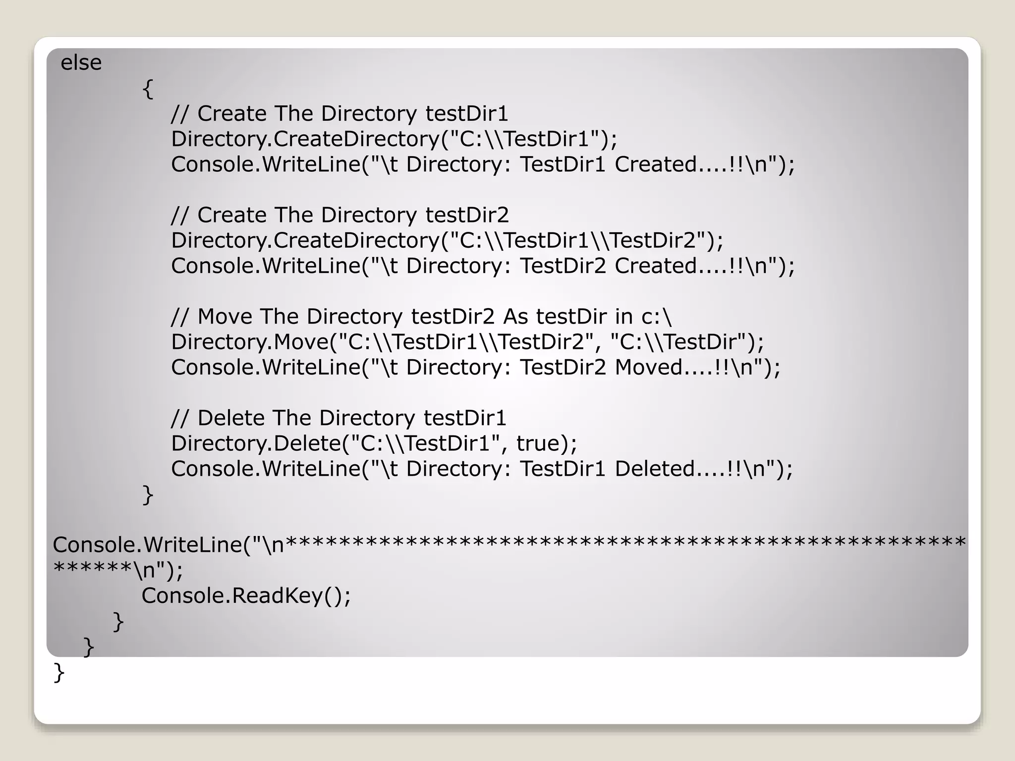 C# Directory class in c# | PPTX