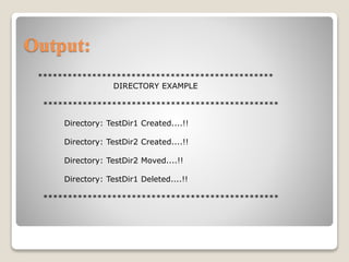 C# Directory class in c# | PPTX
