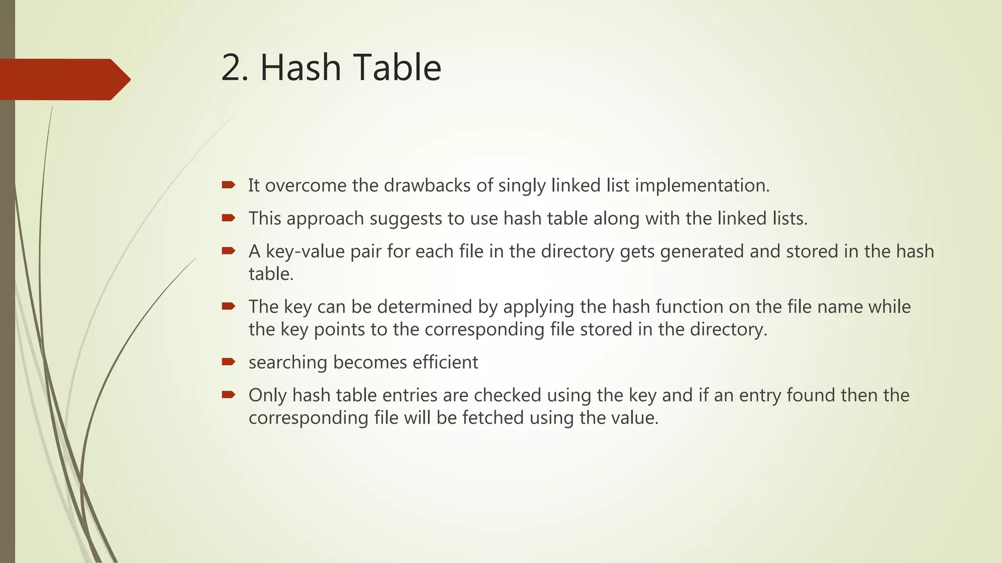 Directory Implementation And Allocation Methods Ppt 