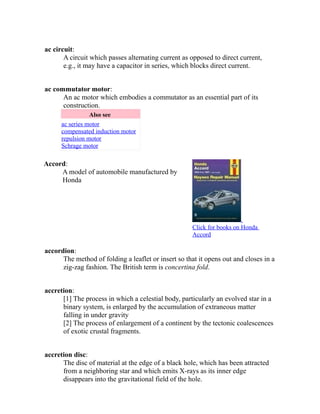 DIRECTORY OF AUTOMOBILE WORDS | PDF