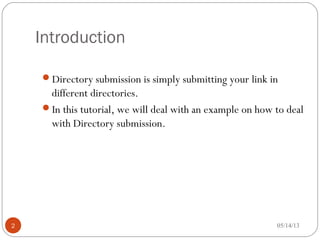 Directory submission | PPT