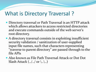 Directory Traversal & File Inclusion Attacks | PPTX