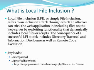 Directory Traversal & File Inclusion Attacks | PPTX