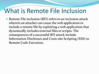 Directory Traversal & File Inclusion Attacks | PPTX