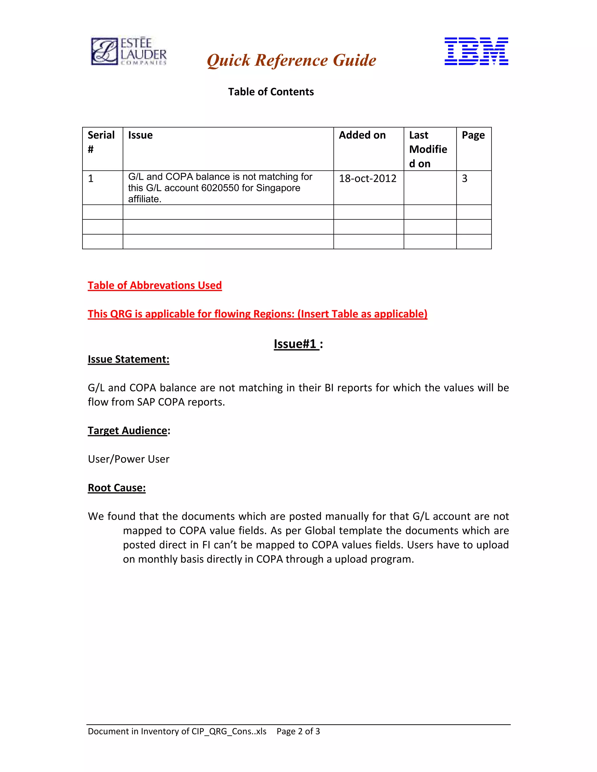 Direct postings to copa | PDF