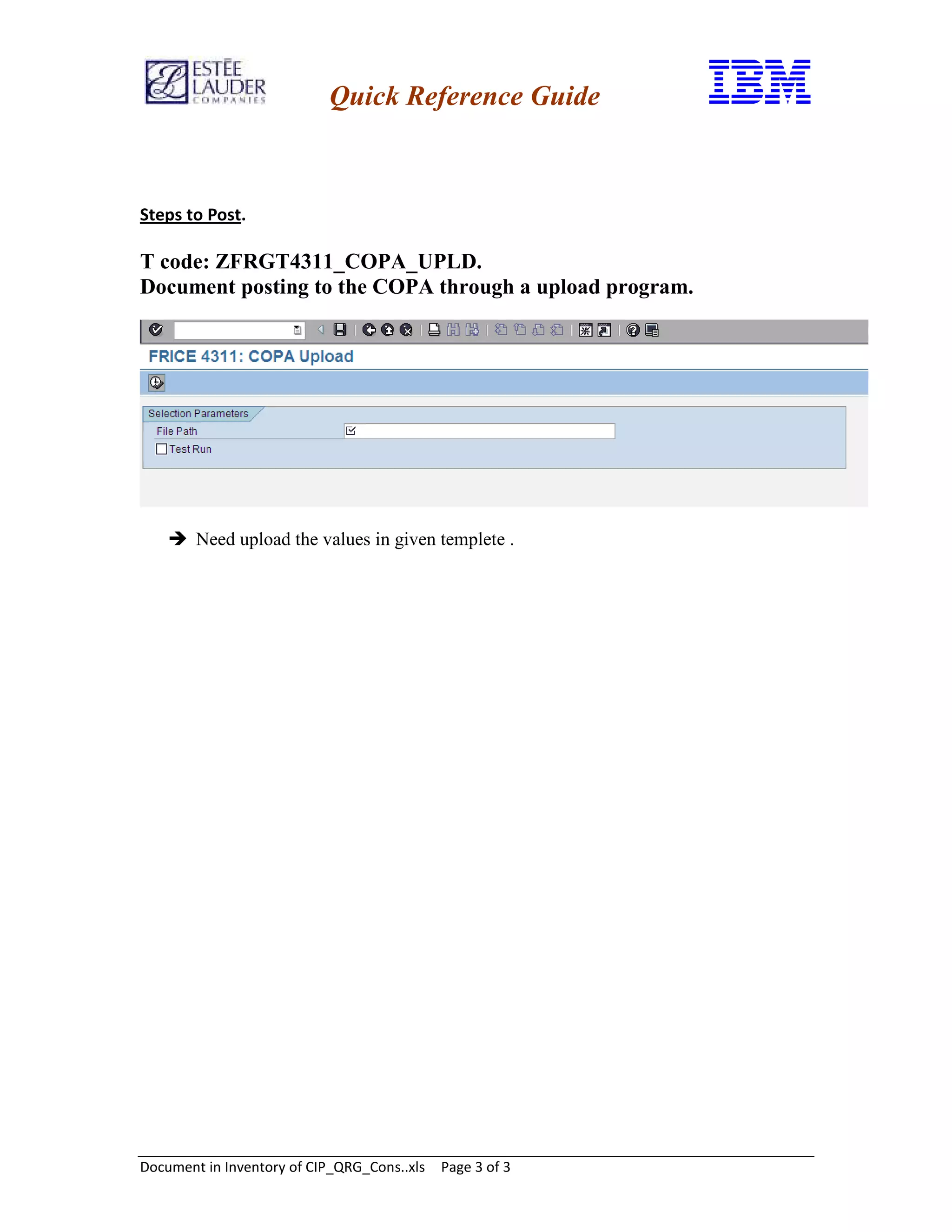 Direct postings to copa | PDF