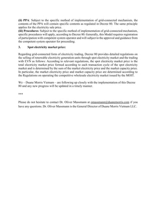 DIRECT POWER PURCHASE AGREEMENTS - THE NEW DECREE IS IN EFFECT - WHAT ...