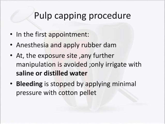 Direct pulp capping | PPTX | Dental Health | Diseases and Conditions