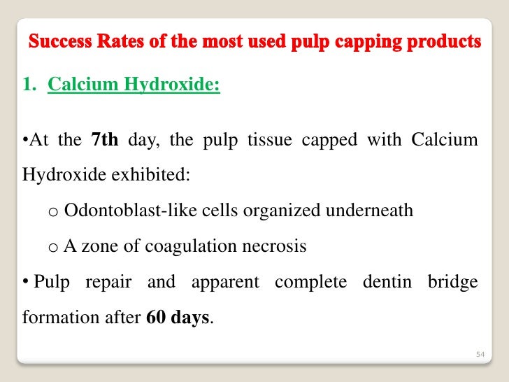 Direct Pulp Capping Success Rate at Ellen Baeza blog