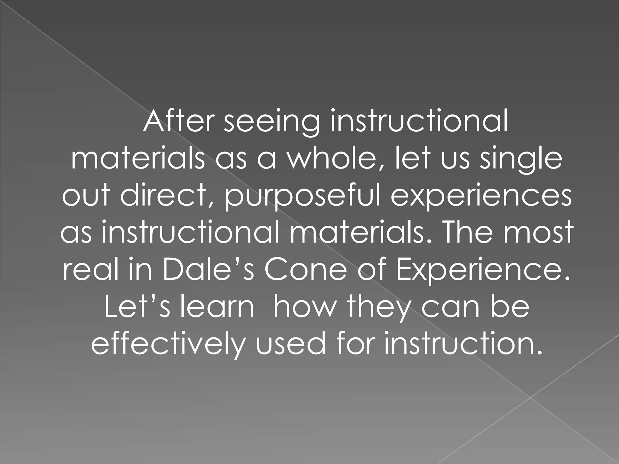 Direct, purposeful experiences and beyond | PPTX