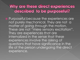 Direct, purposeful experiences and beyond | PPTX