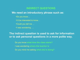 Direct and Indirect Questions | PPT