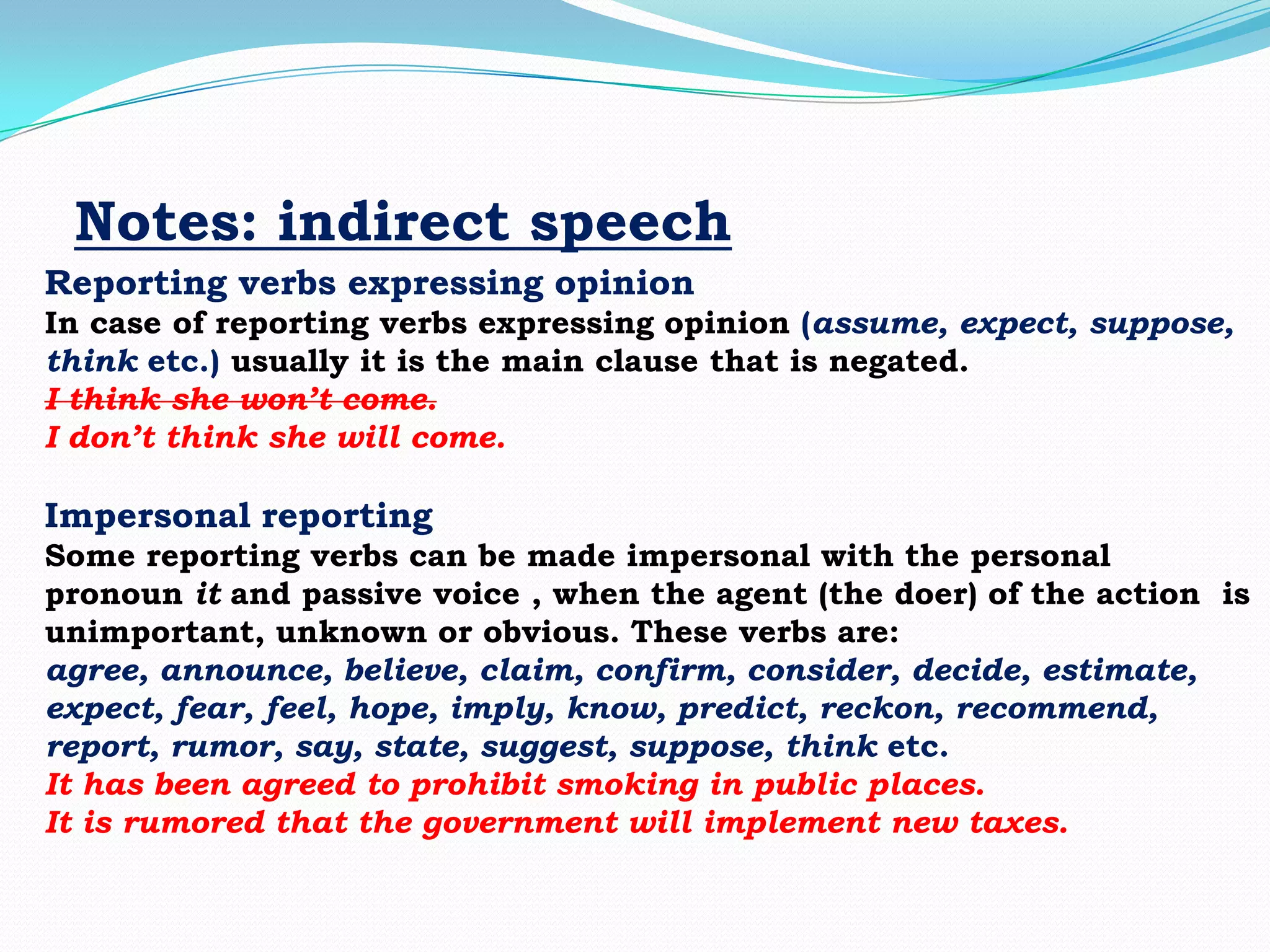 Direct & reported speech | PPSX