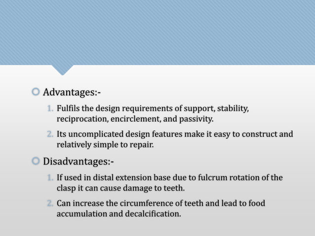 Direct retainers in removable partial dentures | PPTX