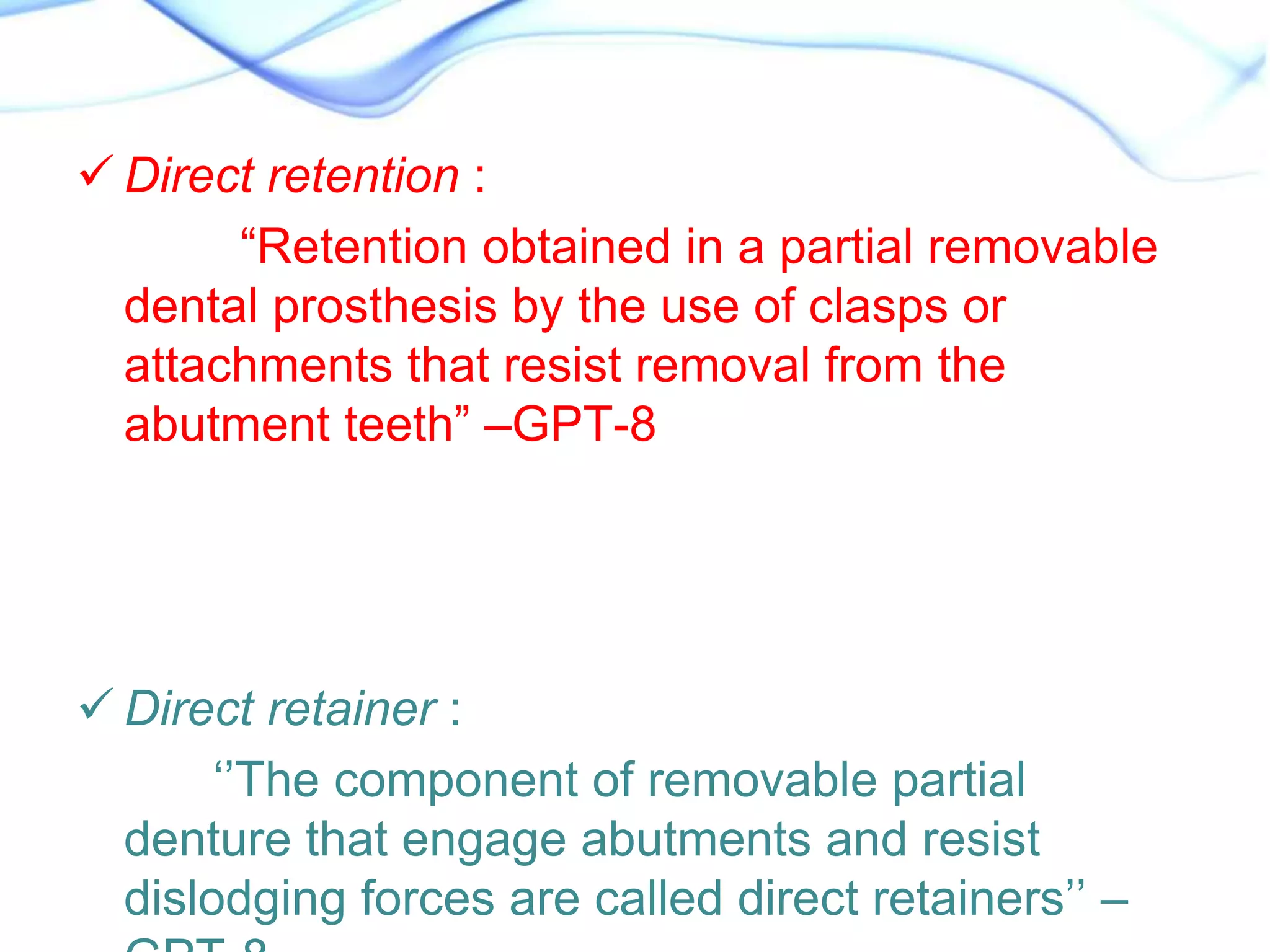 Direct retainers part i | PPTX