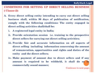 Direct Selling Guidelines, 2016 - An Analysis | PPT