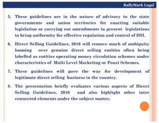 Direct Selling Guidelines, 2016 - An Analysis | PPT